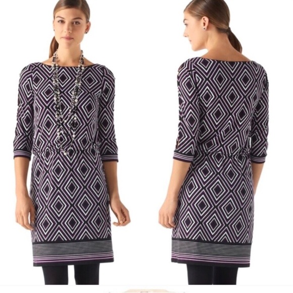 White House Black Market | Dresses | Whbm Jersey Knit Geometric Diamond ...